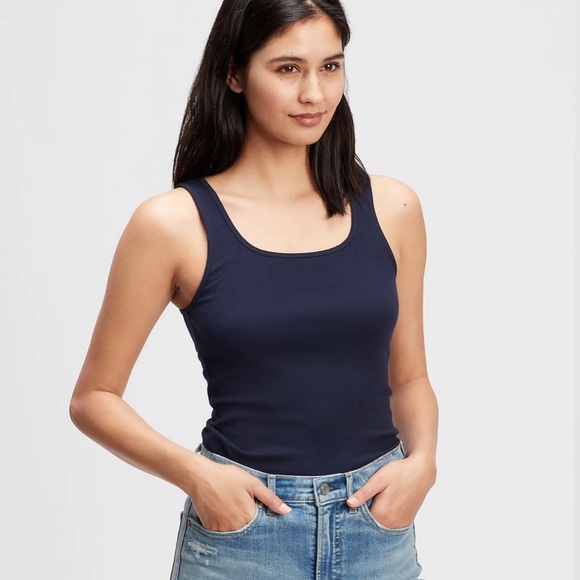 GAP Factory | Tops | Gap Factory Size 2x Navy Slim Fit Ribbed Tank Top ...